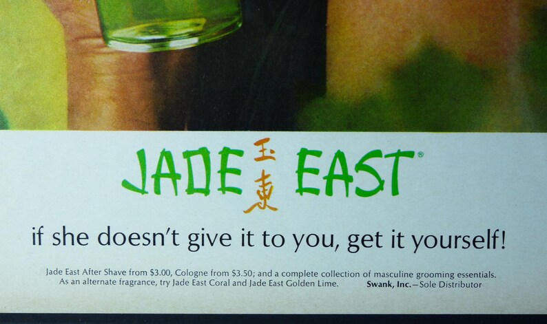 Vintage Very Rare Find, Jade East Aftershave by Swank Inc Advertisment ...