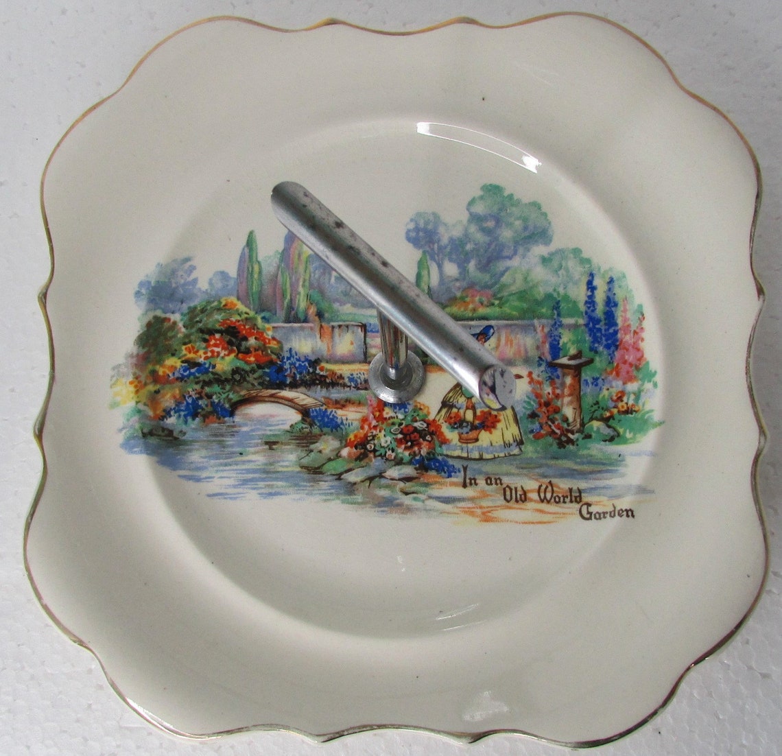 Vintage Very Rare Find, Sandland Ware in an Old World Garden Cake Stand ...