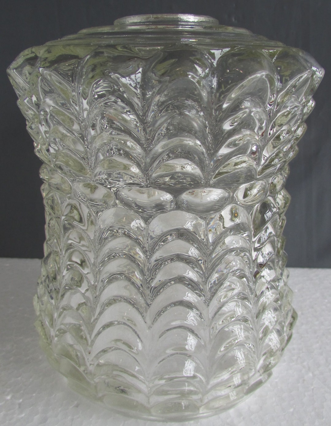 Vintage 1960's Pressed Glass Crystal Effect Light Shade - Etsy