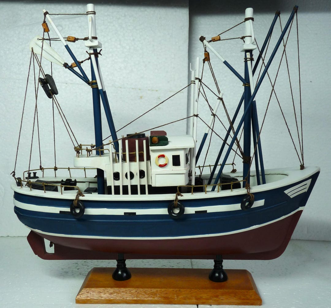 Vintage, Handmade Wooden Fishing Trawler. - Etsy