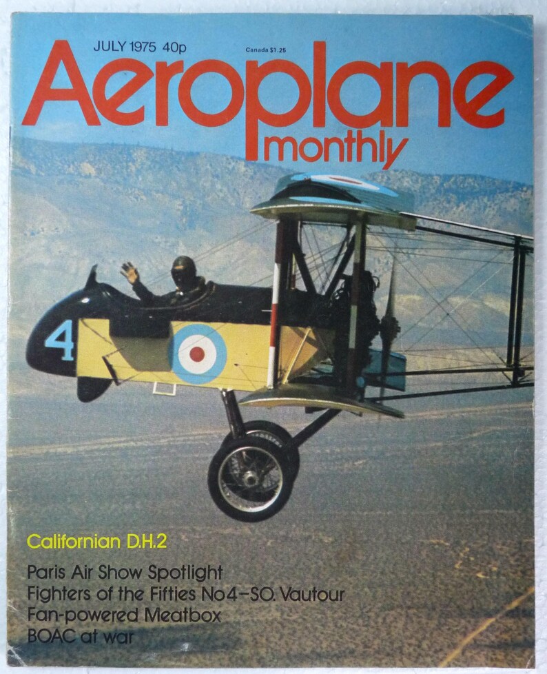 Vintage Rare Find, Aeroplane Monthly Magazine, Dating 1970's - Etsy
