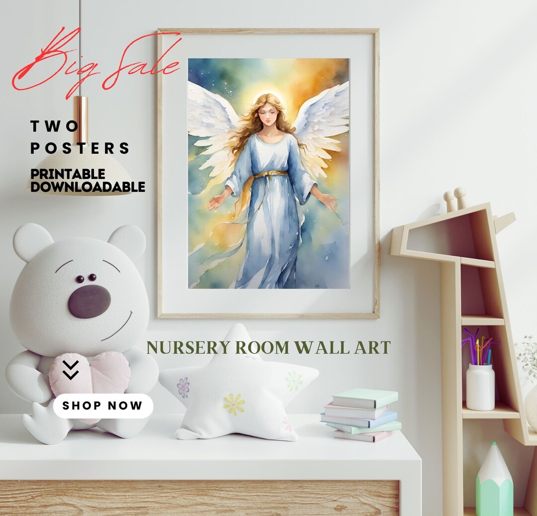 Downloadable Printable Guardian Angel Wall Decor Poster Instant Digital ...