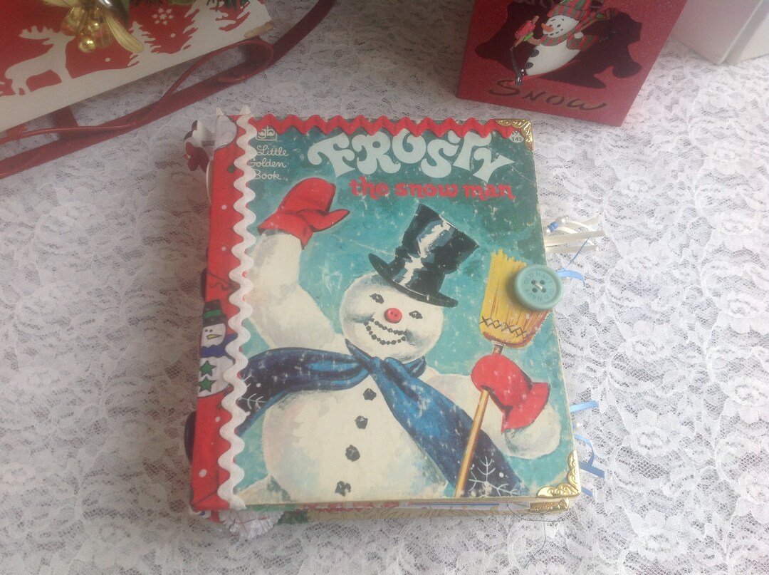 Handmade Vintage Frosty the Snowman Junk Journal: Little Golden Book ...