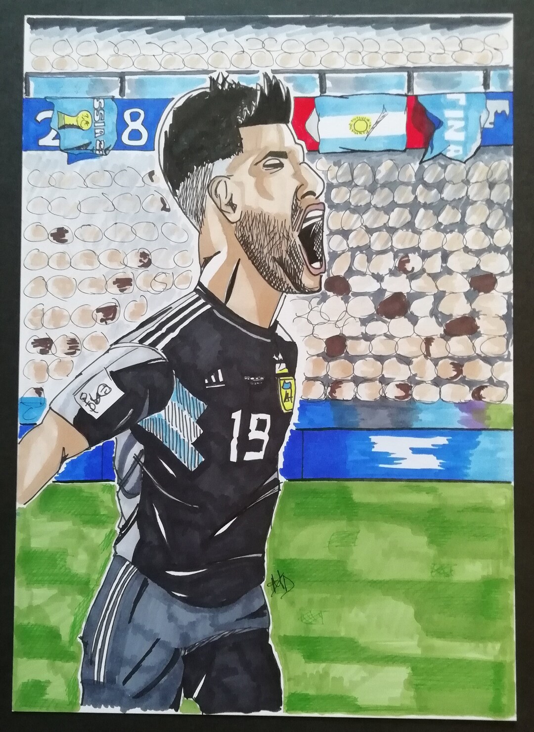 Sergio Kun Aguero Goal Celebration Drawing Print - Etsy.de