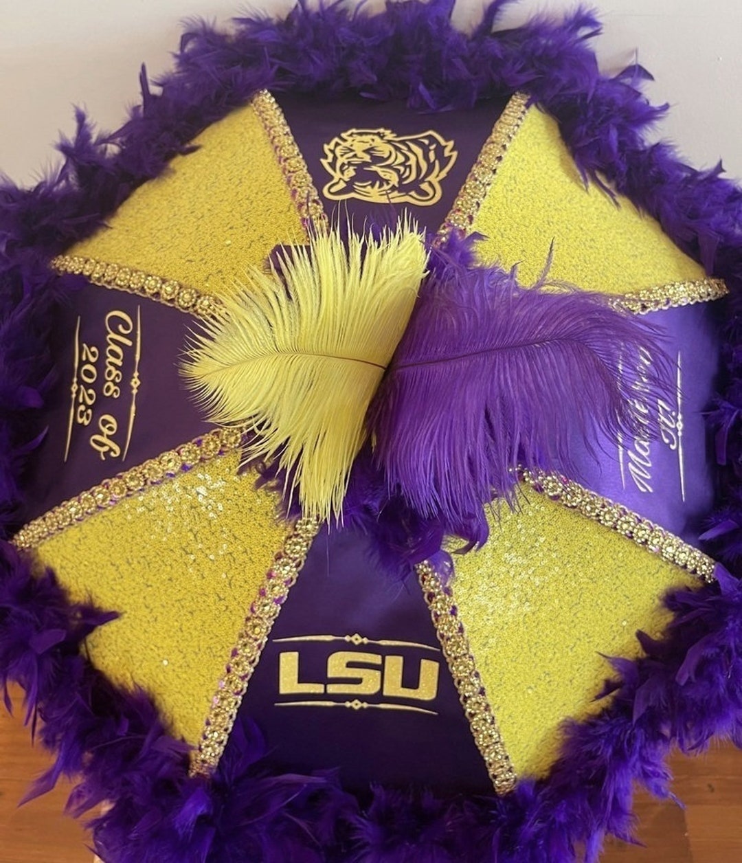 Graduation Umbrella, LSU, Graduation Second Line Umbrella, Sequin ...
