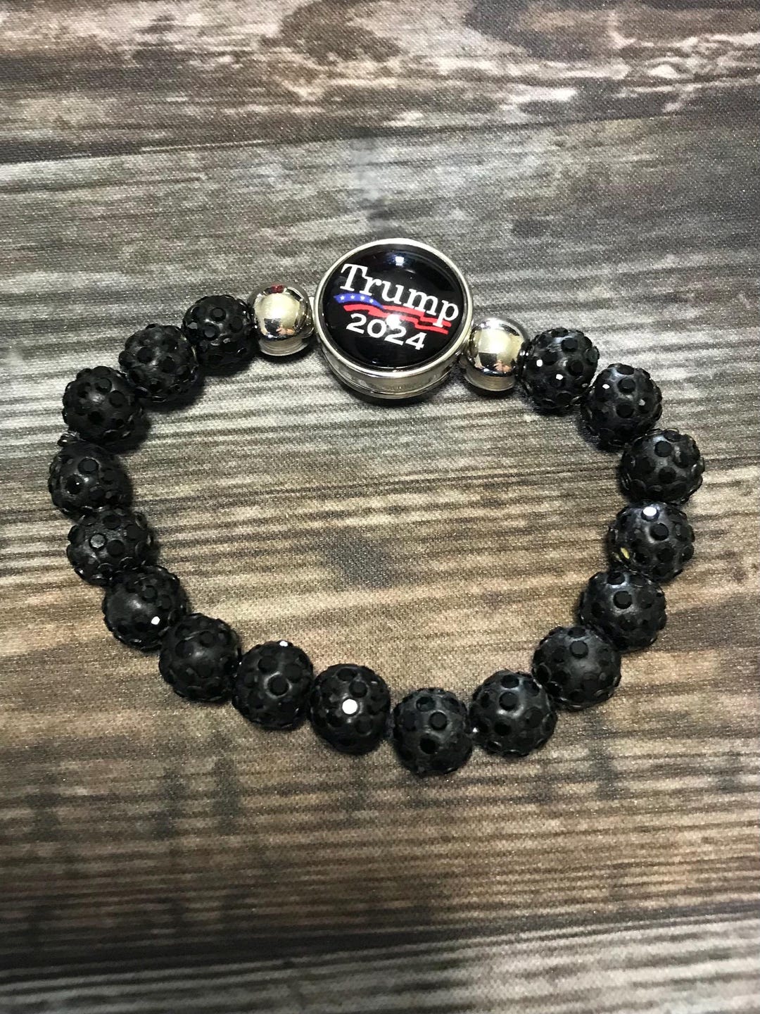 Black Beaded Trump 2024 Bracelet - Etsy