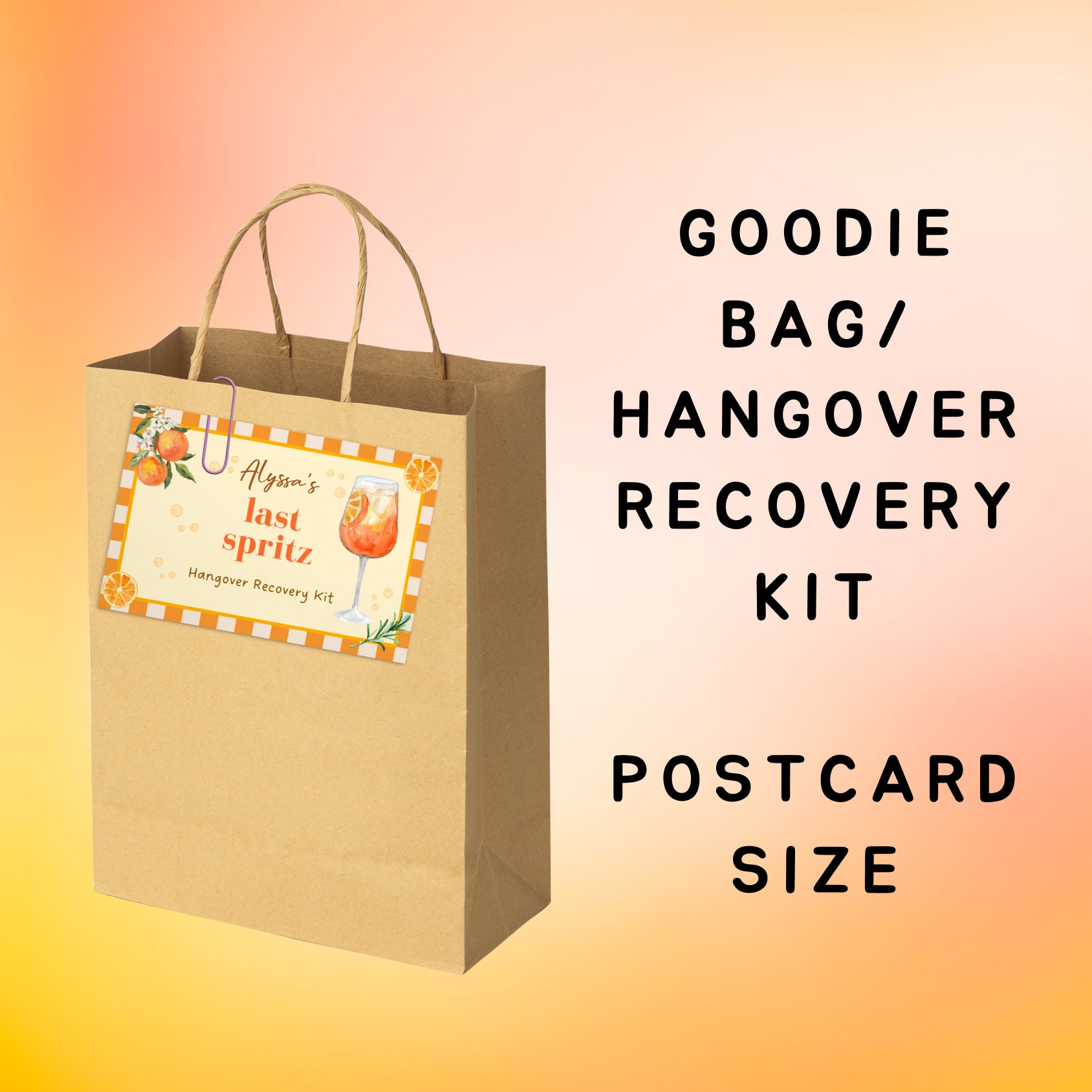 Last Spritz Hangover Recovery Kit Sign standard Postcard - Etsy