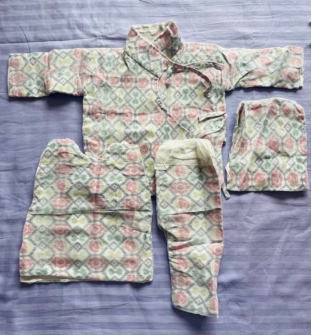 Newborn to 3 Month Baby Nepali Dhaka Bhoto Setmade in Nepal Muslin ...