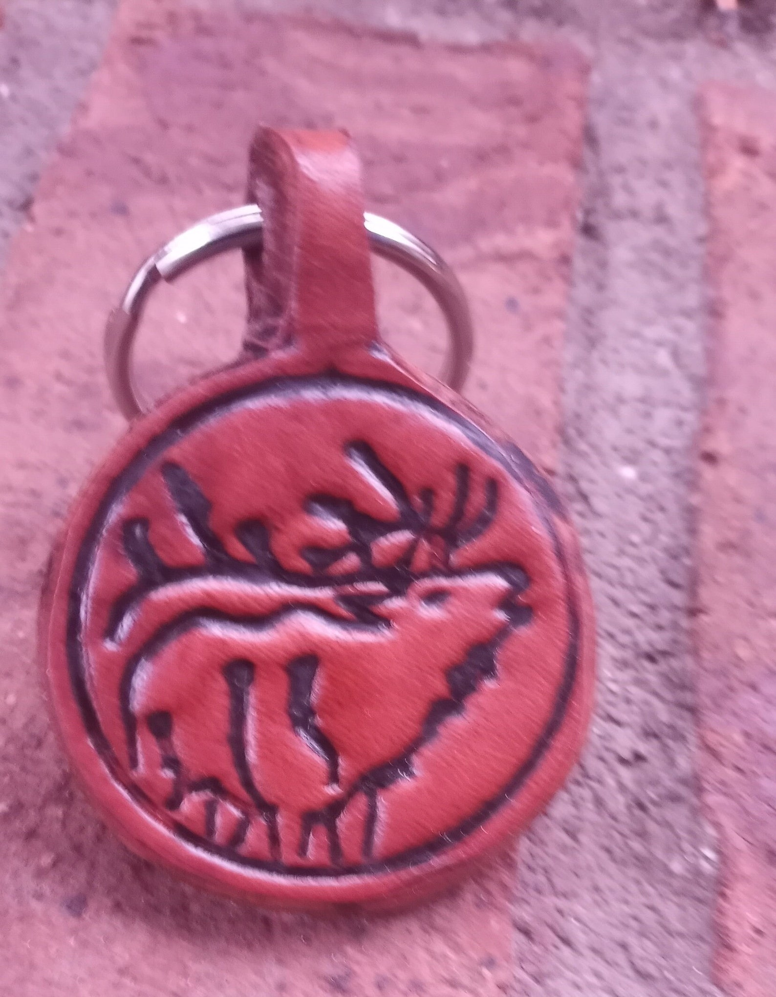 Leather Elk Keychain - Etsy