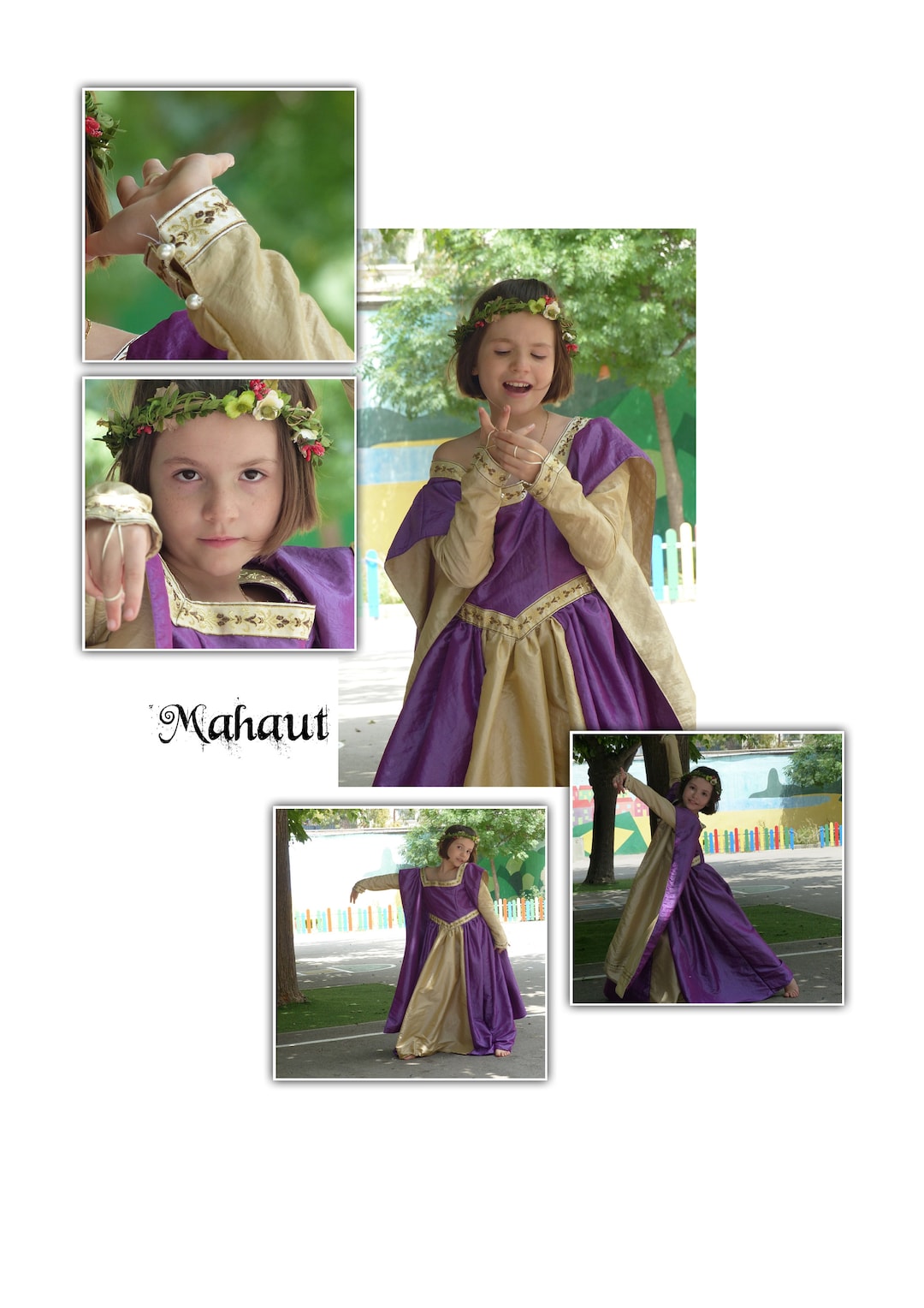 Purple Medieval Dress for Child - Robe Médiévale Violette Enfant - Etsy