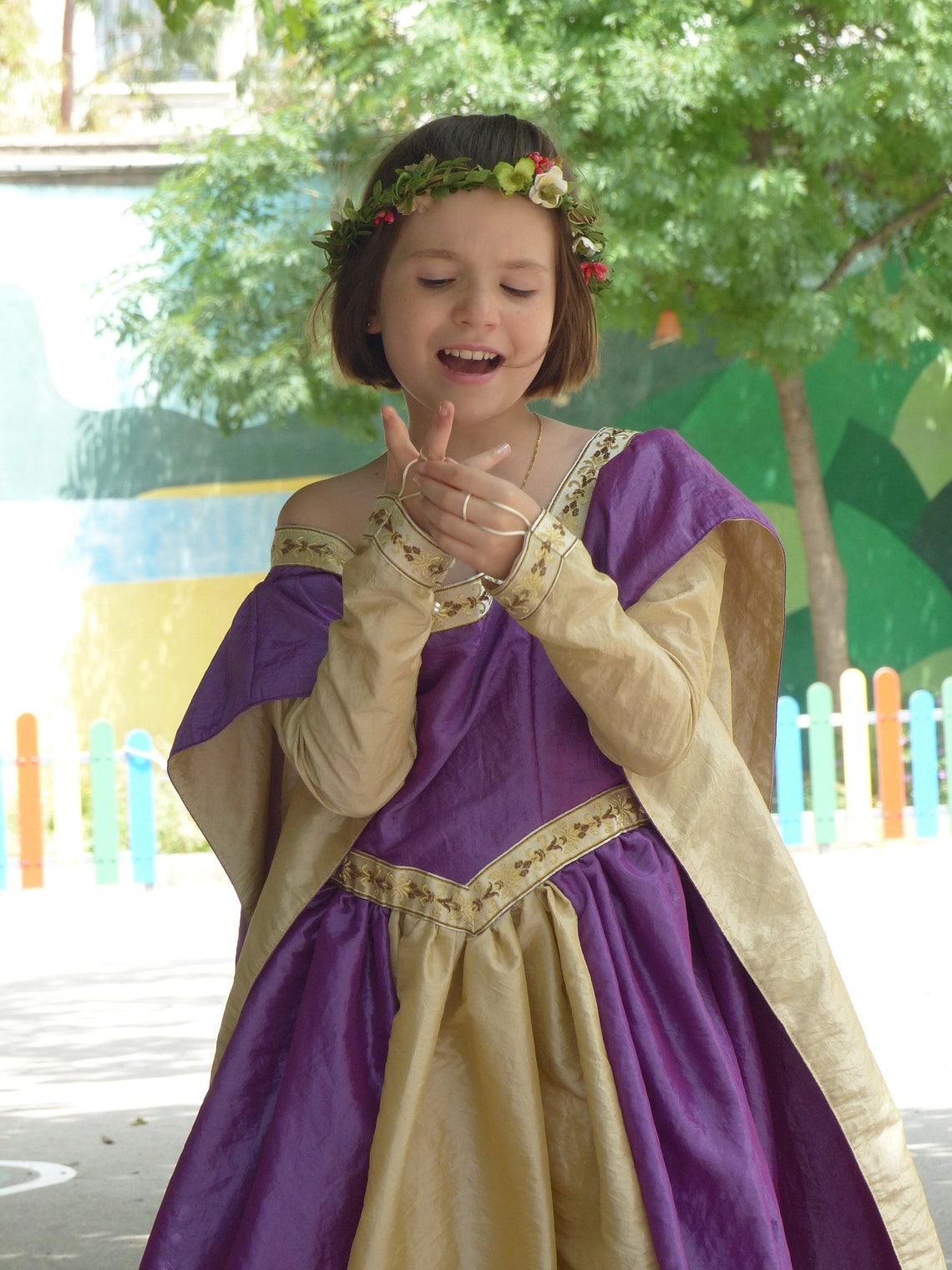 Purple Medieval Dress for Child Robe Médiévale Violette Enfant - Etsy