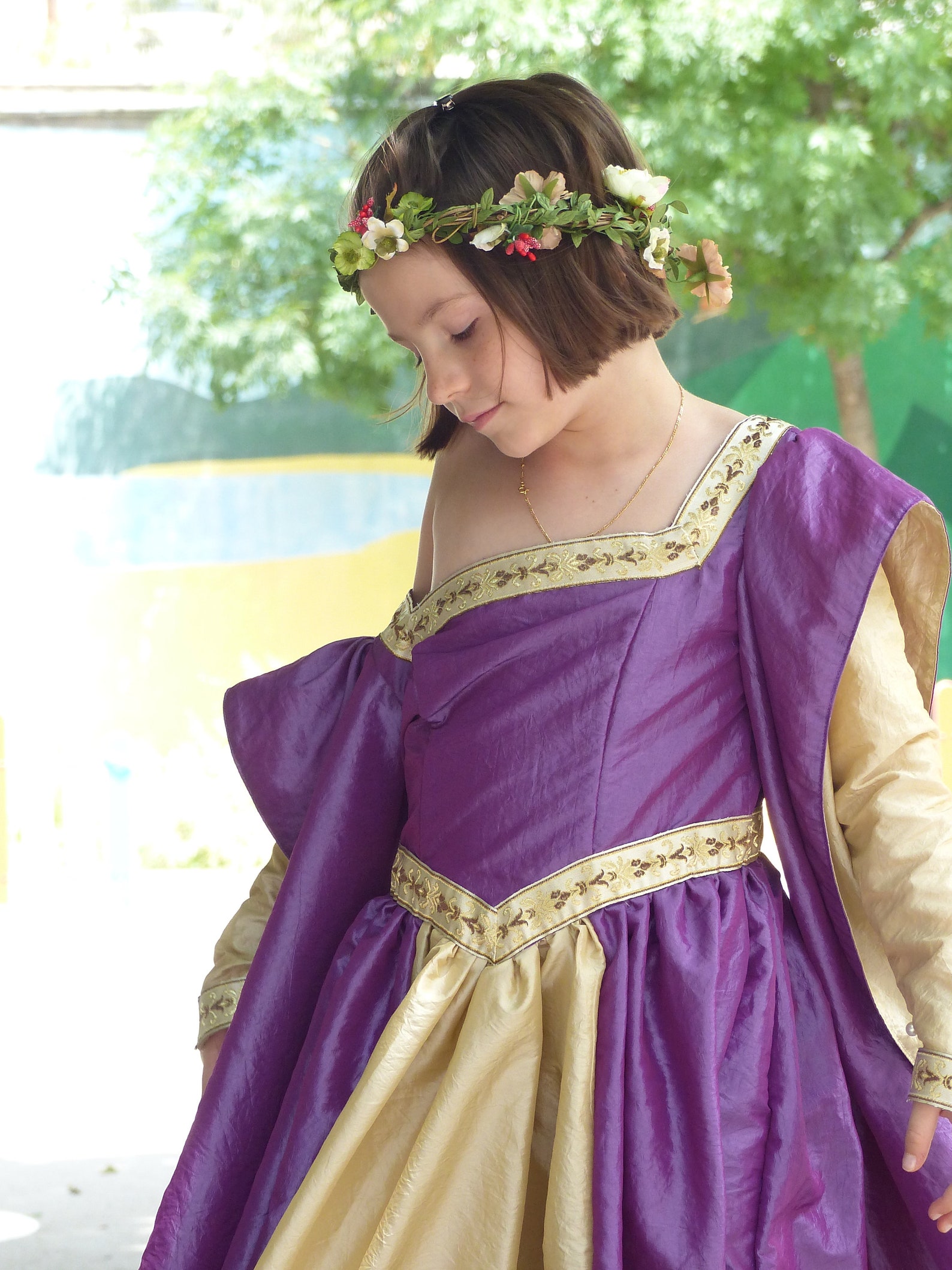 Purple Medieval Dress for Child - Robe Médiévale Violette Enfant - Etsy