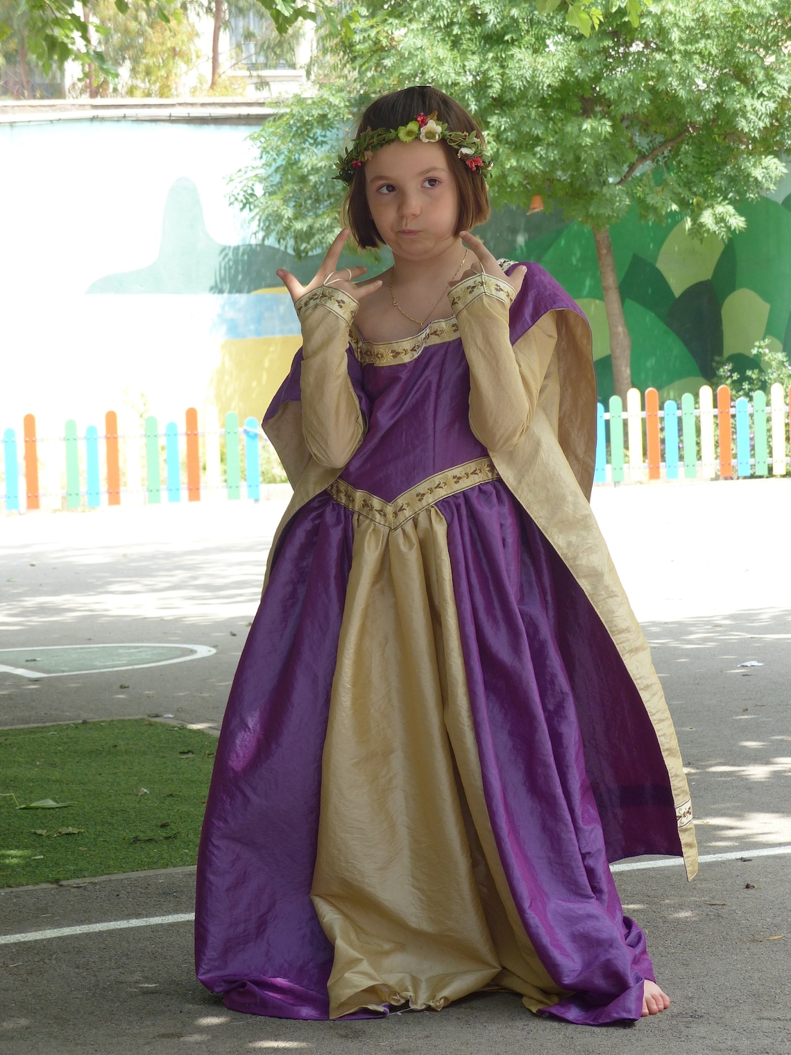 Purple Medieval Dress for Child Robe Médiévale Violette | Etsy