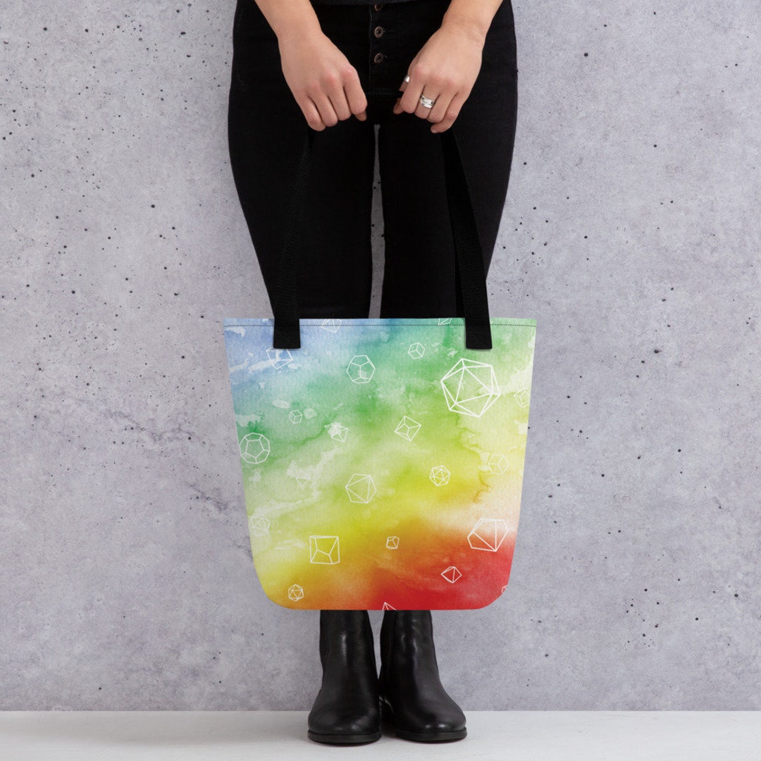 Rainbow Dice Tote Bag - Etsy