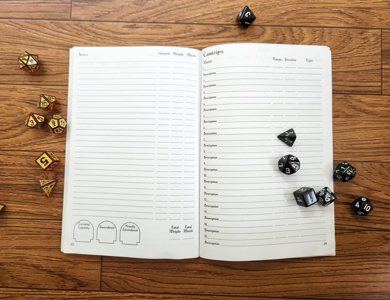 Tabletop RGP Campaign Journal/session Notebook 6x9 Inches - Etsy