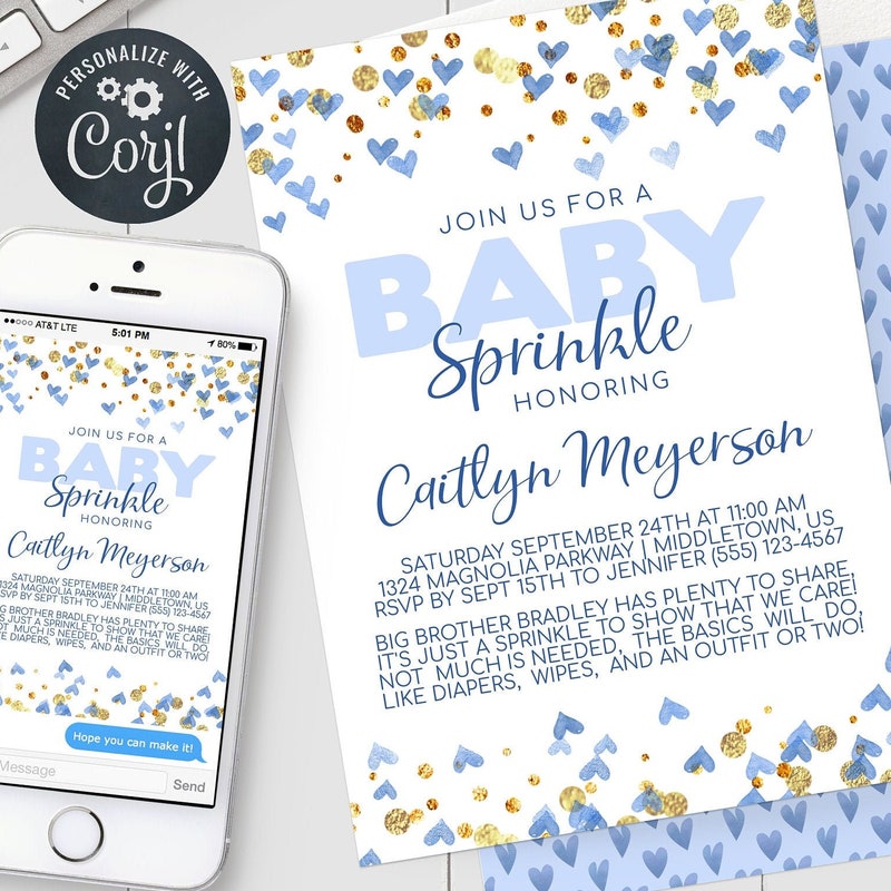 Sprinkle Invitation Boy - Etsy