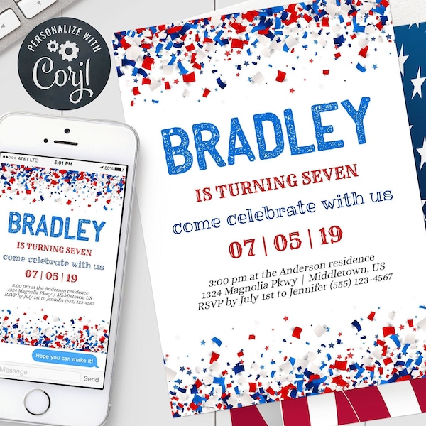 Patriotic Invitation - Etsy UK