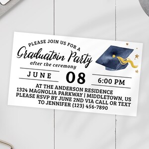 Graduation Party Insert Enclosure Card Avery 28878 Template 2 X 3.5 ...
