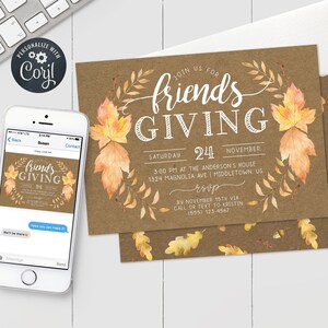 Friendsgiving Invitation Friends Giving Party Thanksgiving - Etsy