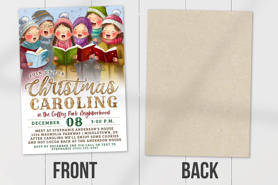 Christmas Caroling Invitation Holiday Party Digital Invite - Etsy