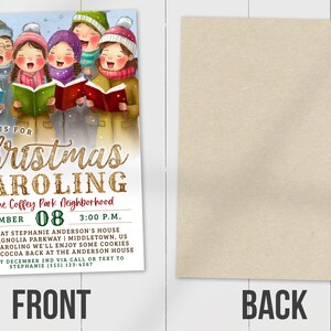 Christmas Caroling Invitation: Holiday Singalong 5x7 4x6 Editable ...