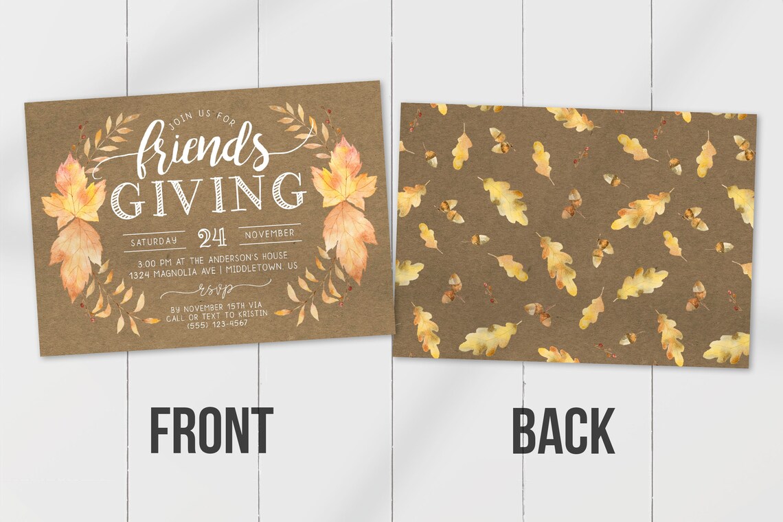 Friendsgiving Invitation Friends Giving Party Thanksgiving - Etsy