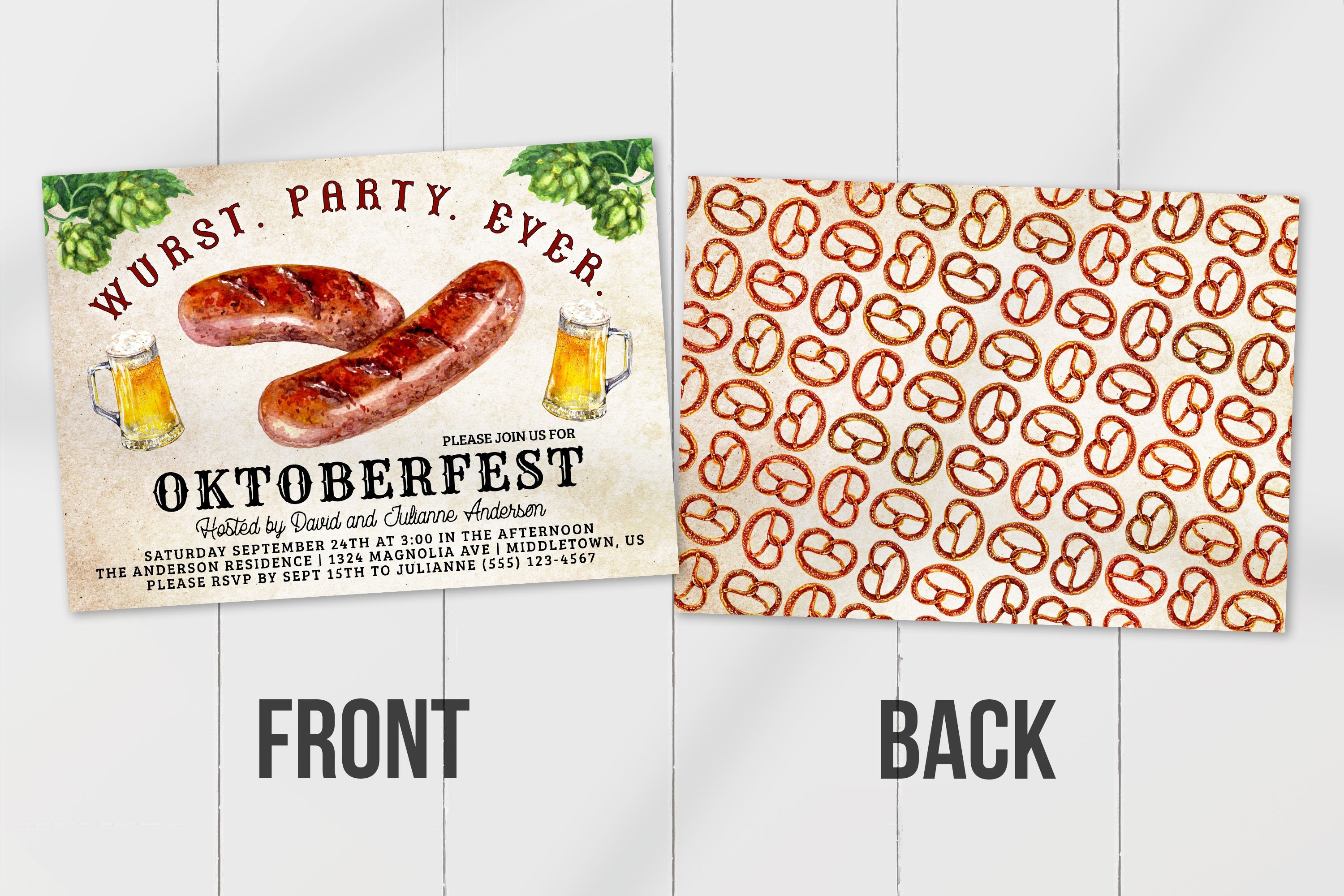 Oktoberfest Invitation wurst Party Ever - Etsy