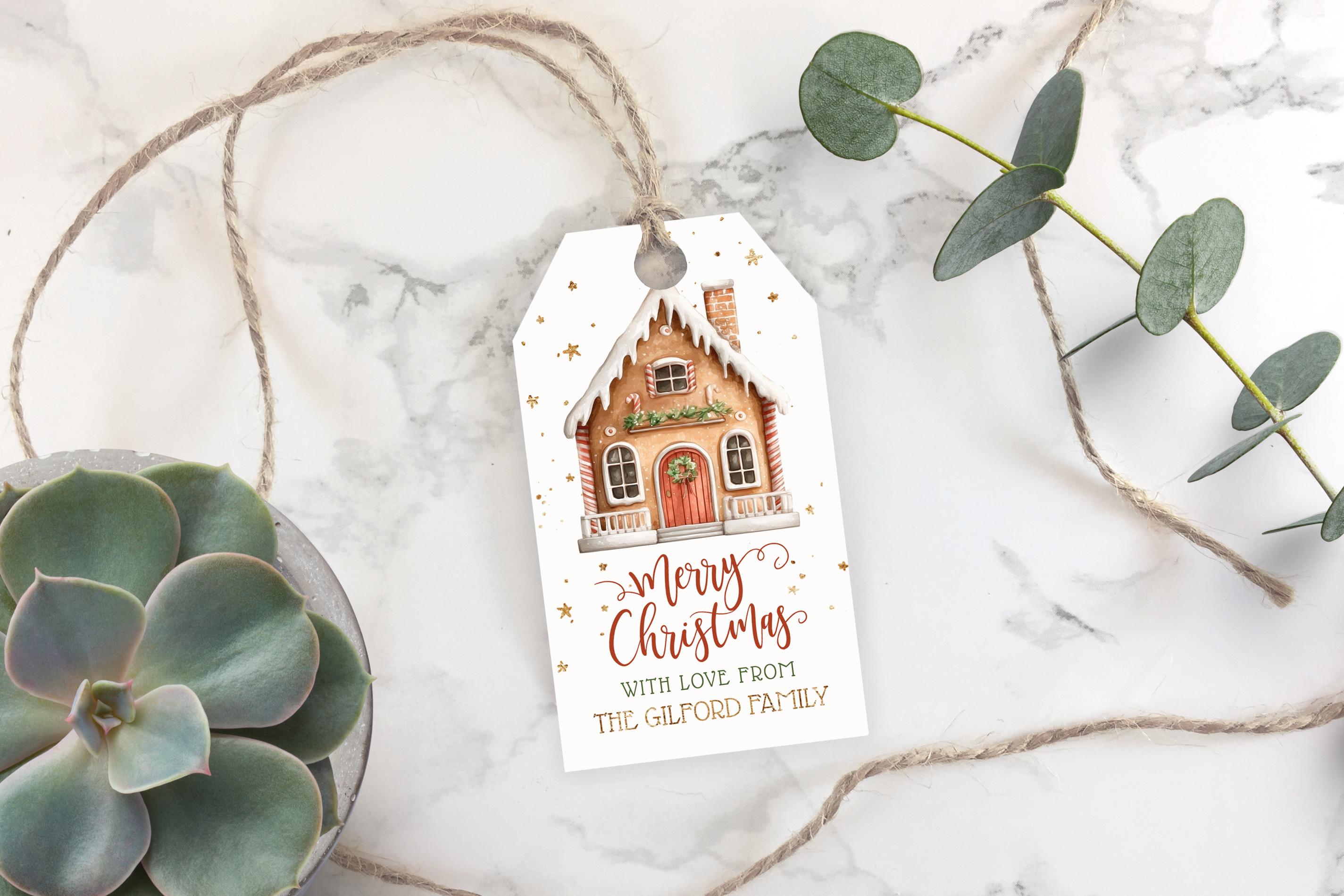 Gingerbread Merry Christmas Holiday Tag Template, 22802 Compatible ...