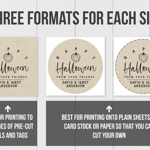 Halloween Round Tag Template - Rustic Kraft Halloween Gift Tags/labels ...