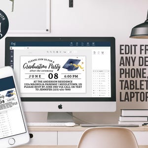 Graduation Party Insert Enclosure Card Template, 2x3.5" 28878 Business ...