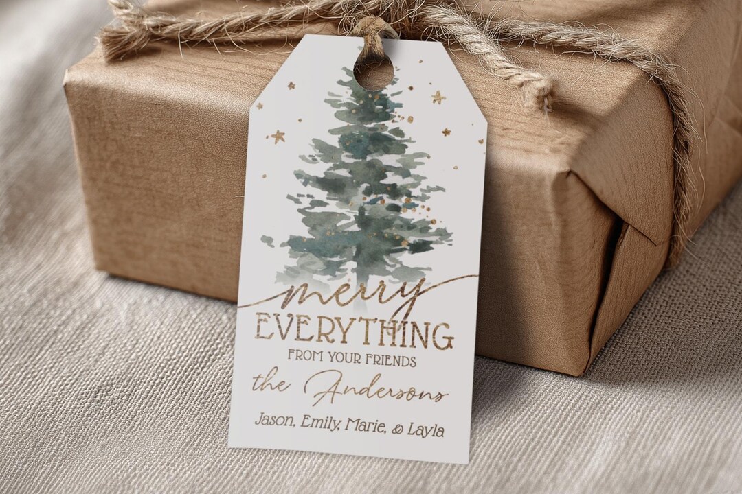 Merry Everything Printable Holiday Tag Template, 22802 Compatible ...