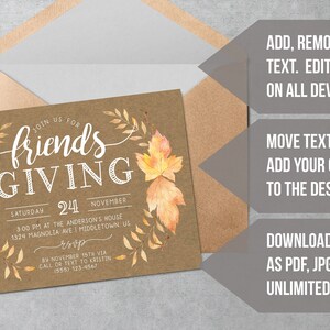 Friendsgiving Invitation - Friends Giving Party Thanksgiving Digital ...