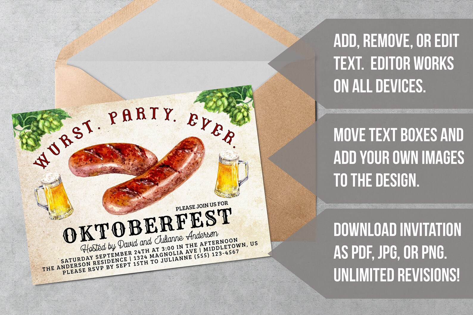 Oktoberfest Invitation wurst Party Ever - Etsy