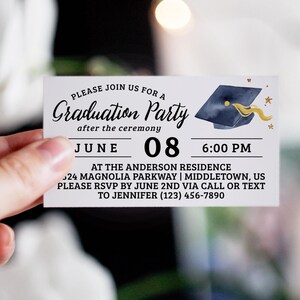 Graduation Party Insert Enclosure Card Template, 2x3.5" 28878 Business ...