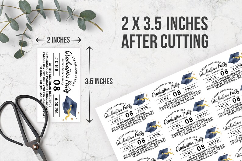 Graduation Party Insert Enclosure Card Avery 28878 Template - Etsy