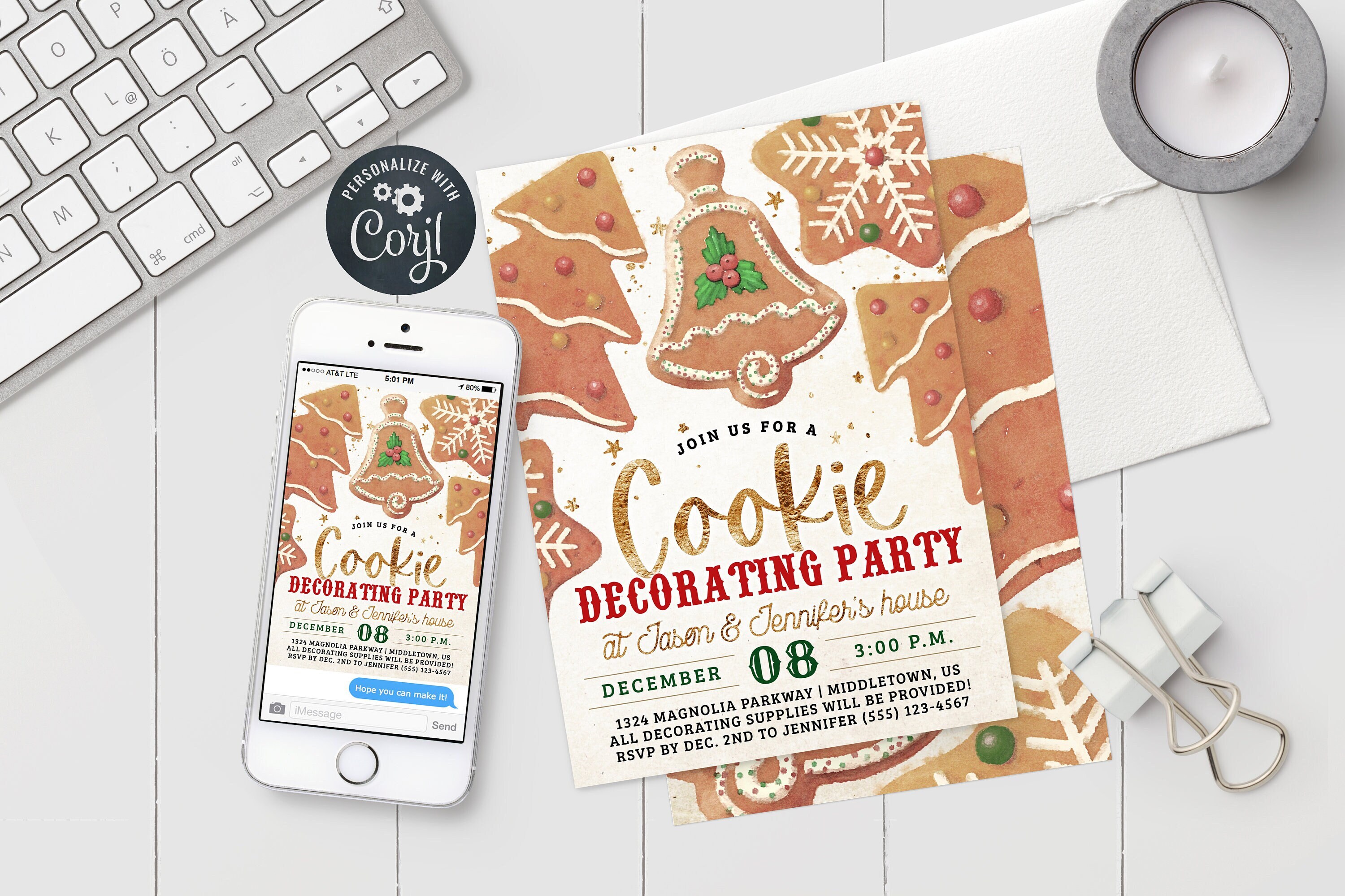 Cookie Decorating Invitation Christmas Cookies Party Holiday - Etsy