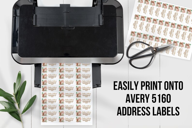 Christmas Return Address Label Template, 5160 Compatible, 1" X 2-5/8 ...