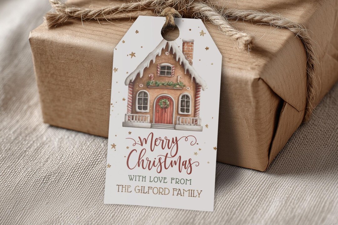 Gingerbread Merry Christmas Holiday Tag Template, 22802 Compatible ...