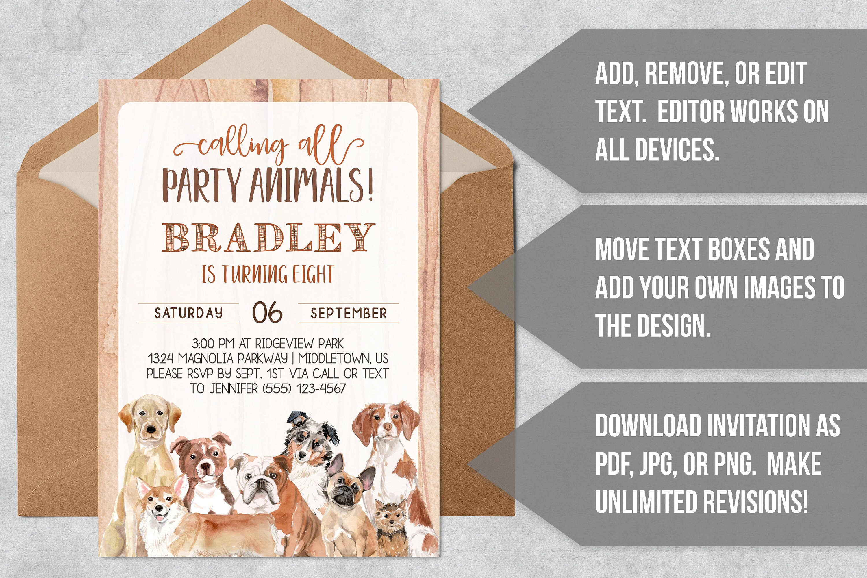 Puppy Dogs Birthday Invitation Party Animals Dog | Etsy