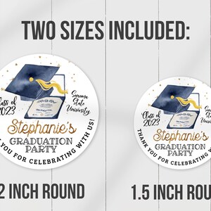 Graduation Round Tag Template - Grad Party Name Editable Favor Tags or ...