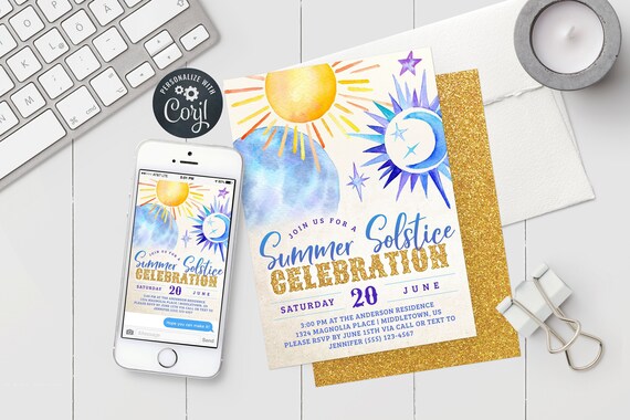 Summer Solstice Invitation Celestial Solstice Party - Etsy
