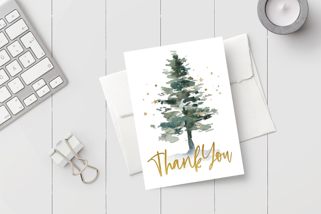 Printable Christmas Thank You Card, Editable Template, Print-at-home ...