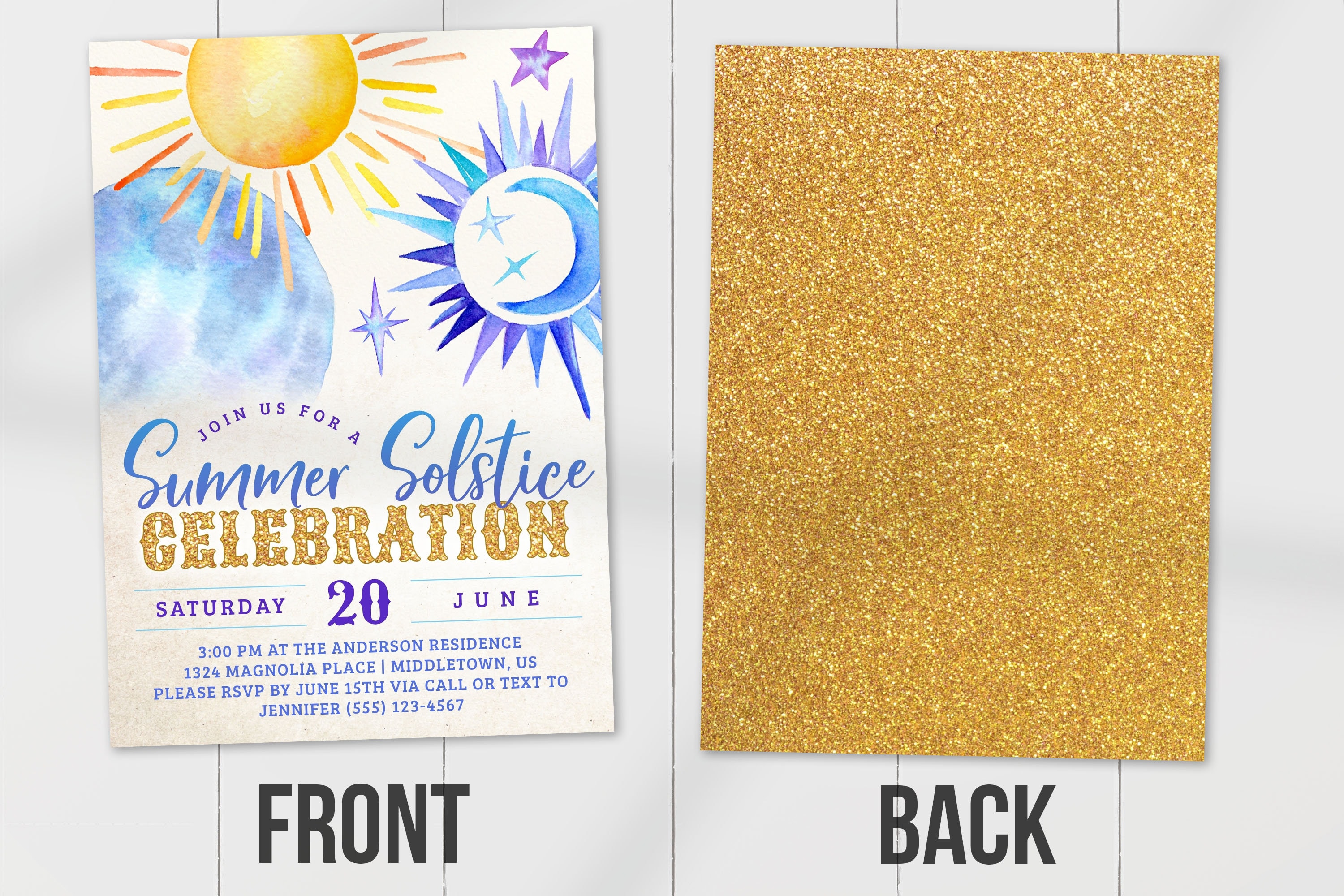 Summer Solstice Invitation Celestial Solstice Party - Etsy