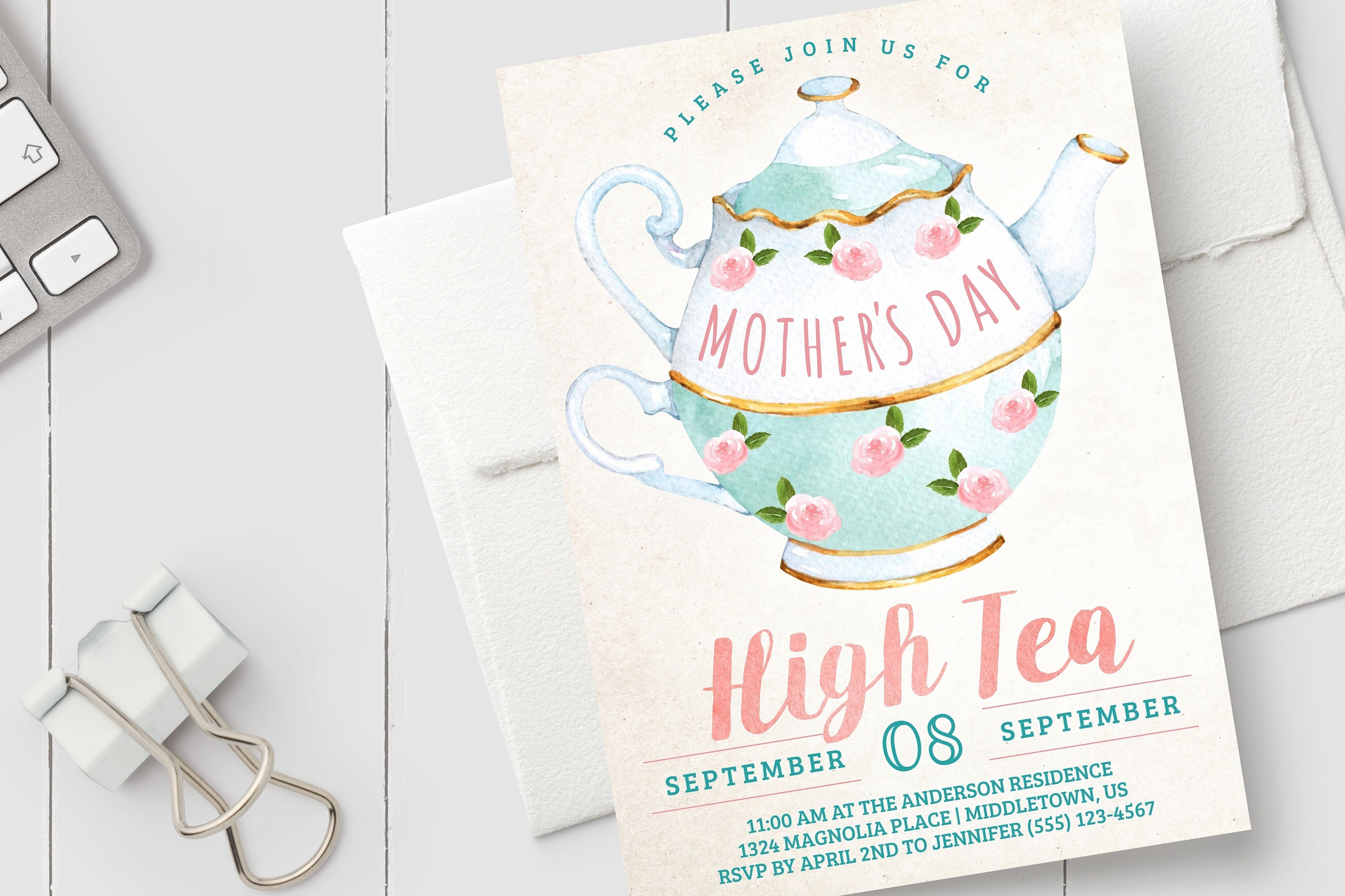Mother's Day High Tea Invitation Mothers Day Tea Party - Etsy