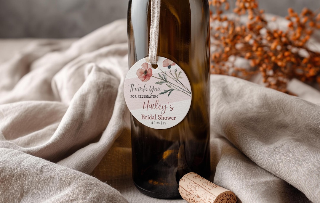 Wildflower Bridal Shower Round Label Template, Compatible With 3" or ...