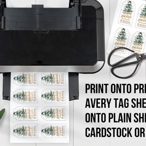Happy Holidays Tag Avery 22802 Compatible Editable Christmas Favor Gift ...