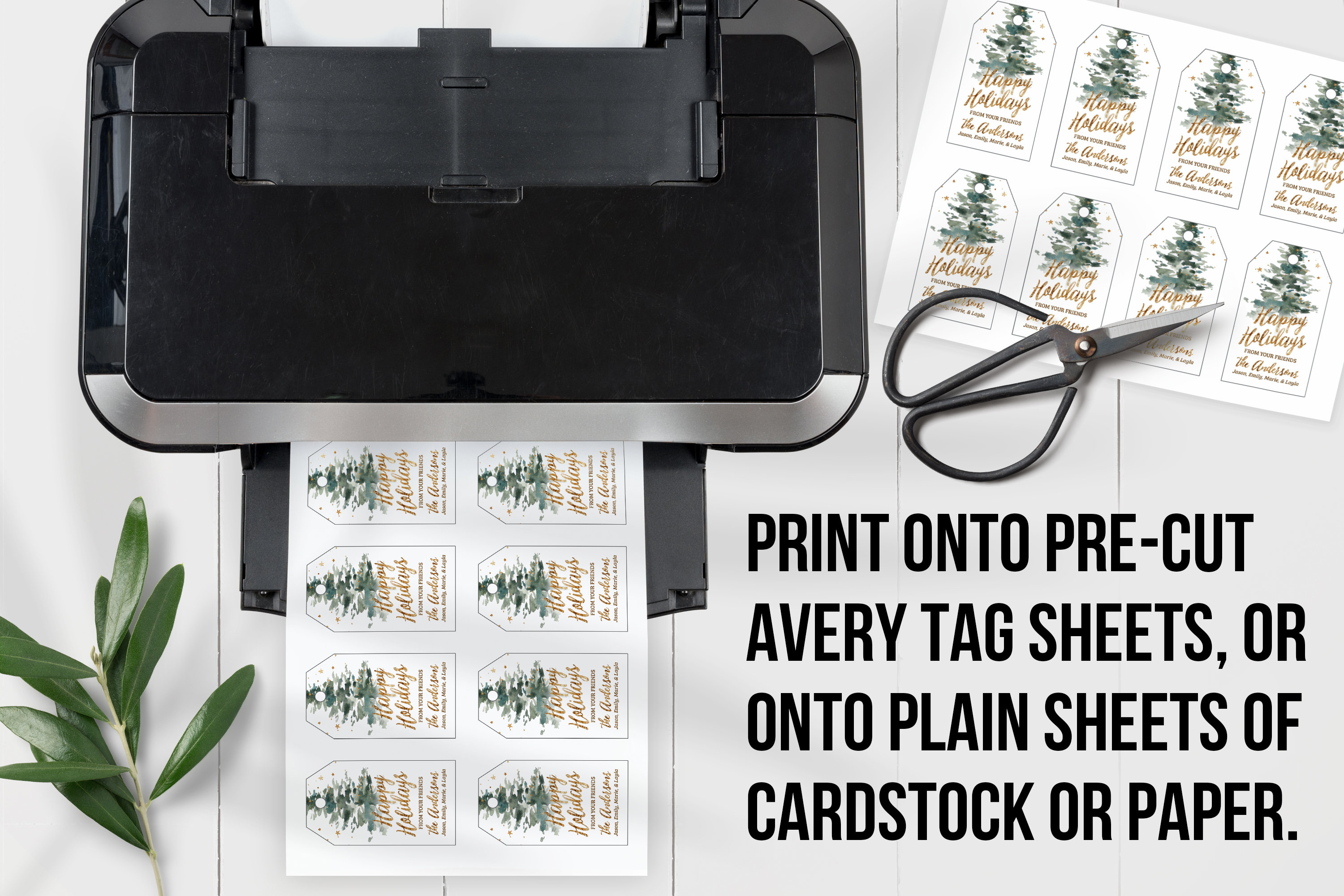 Happy Holidays Tag Avery 22802 Compatible Editable Christmas - Etsy