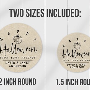 Halloween Round Tag Template - Rustic Kraft Halloween Gift Tags/labels ...