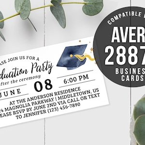 Graduation Party Insert Enclosure Card Template, 2x3.5" 28878 Business ...