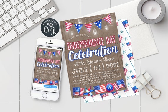 Independence Day Invitation July 4th Celebration Patriotic - Etsy